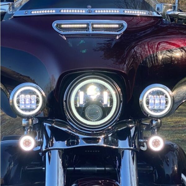 Custom Dynamics® 4.5" Motorcycle Led Passing Lamps With White Halo ...